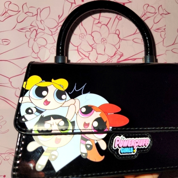 Cartoon Network | Bags | New The Powerpuff Girls Black Glossy Purse ...